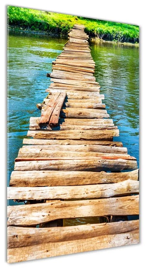 Wallmuralia Foto obraz fotografie na skle Dřevěný most 50x100 cm