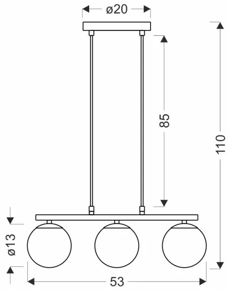 Lustr na lanku CARRINE 3xE14/40W/230V hnědá
