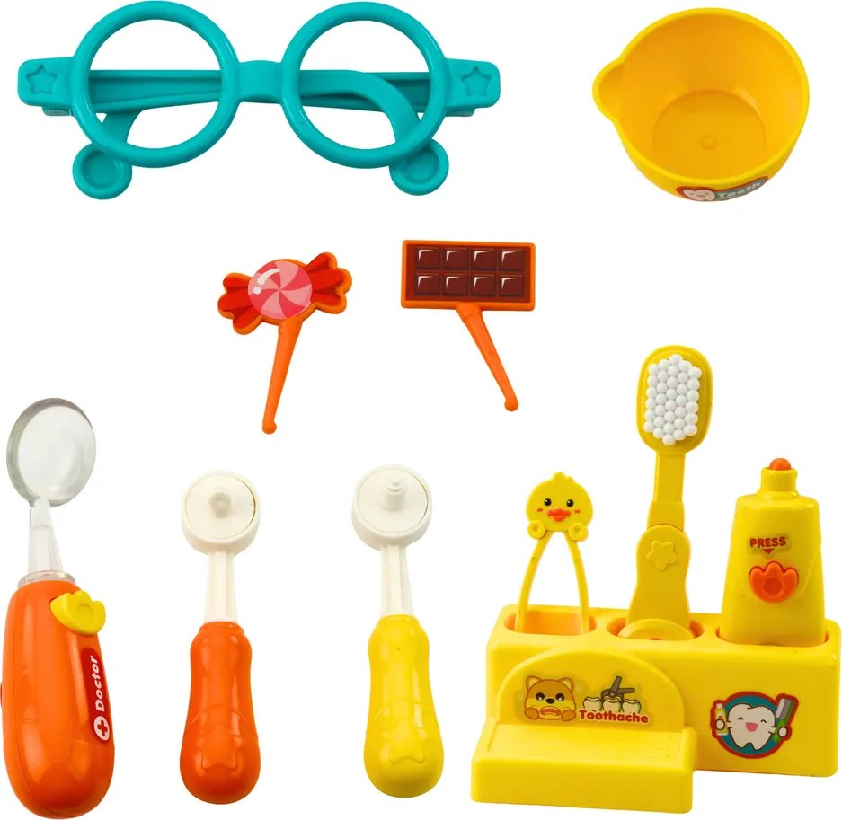 LEAN Toys Pes u zubaře interaktivní hračka lékařská sada nemocný zub