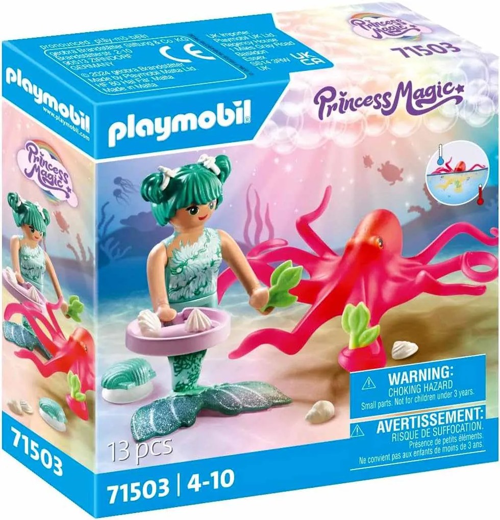 Set figurek a příslušenství playmobil 71503 mořská panna s měnící se barvou chobotnice