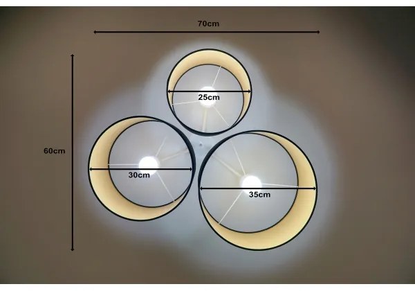 Duolla - Stropní svítidlo ROLLER TRIO 3xE27/60W/230V černá/zlatá