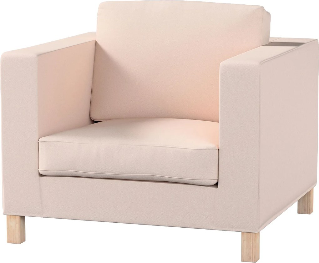 Potah na křesko IKEA Karlanda, krátký barva růžová látka pletený vzor