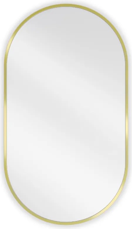 Mexen Loft, oválné koupelnové zrcadlo 80 x 45 cm, barva rámu zlatá lesklá, 9851-080-045-000-50