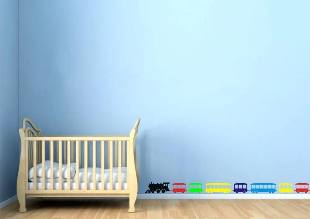 WALLVINIL Samolepky na zeď - Vláček Barva: Šedá tmavá, Velikost: VAGON 14x5 cm, Pravá / Levá: Pravá (dekorace směřuje/dívá se doprava)