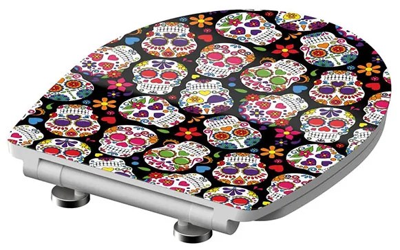 Eisl Sanitär WC prkénko Duroplast Soft Close Crazy Skull High Gloss 82586