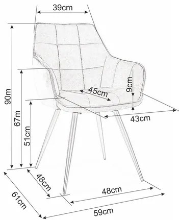 Casarredo Jídelní čalouněná židle TES VELVET granátově modrá/černá