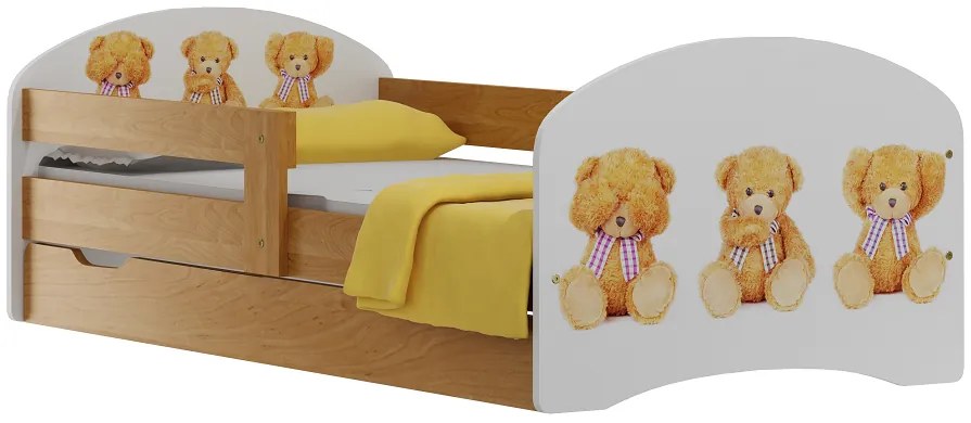 MAXMAX Dětská postel se šuplíky TŘI MEDVÍDCI 180x90 cm