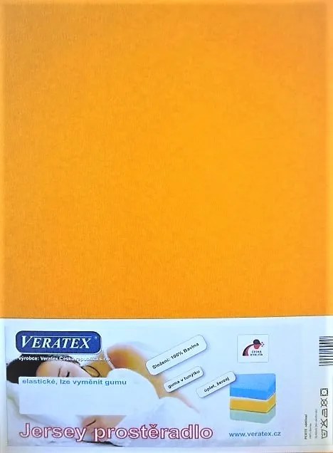 Veratex Jersey prostěradlo postýlka 60x120 cm (č. 7-sytě žlutá)  Jersey