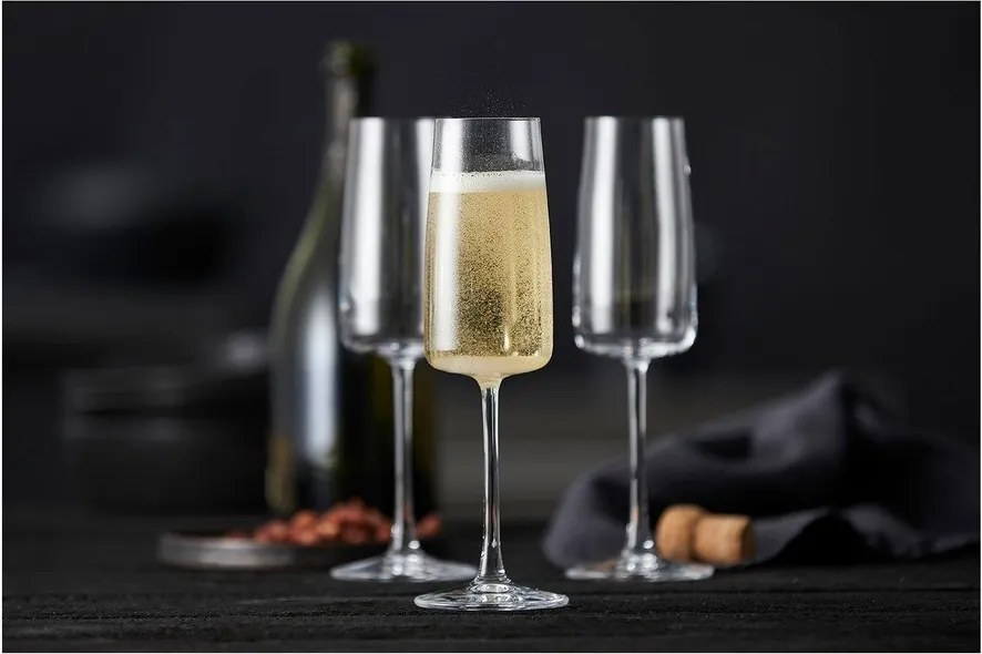 Křišťálové skleničky v sadě 4 ks na sekt 300 ml Zero – Lyngby Glas