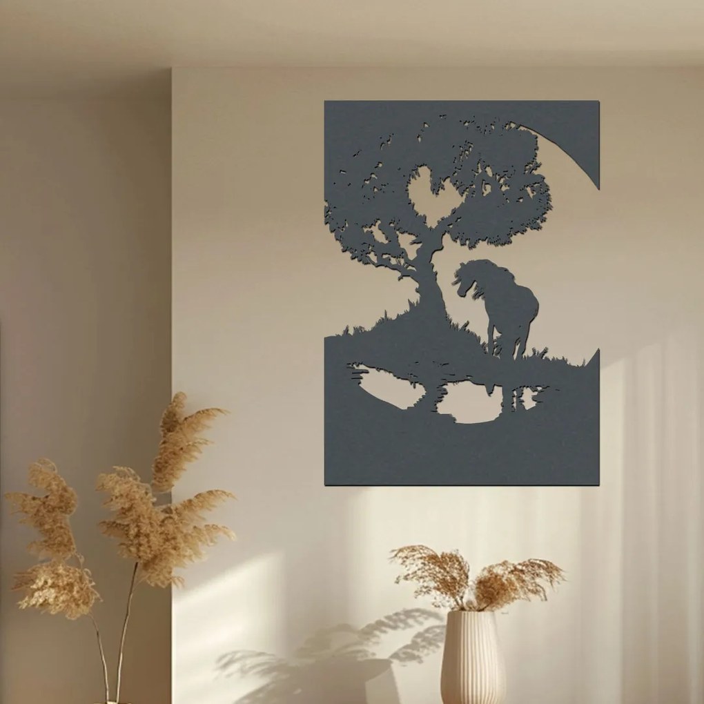 dřevo života Dřevěný obraz koně ŽIVOTNÍ ENERGIE Zvolte rozměr (cm): 57x80, Zvolte barvu dekoru: Wenge