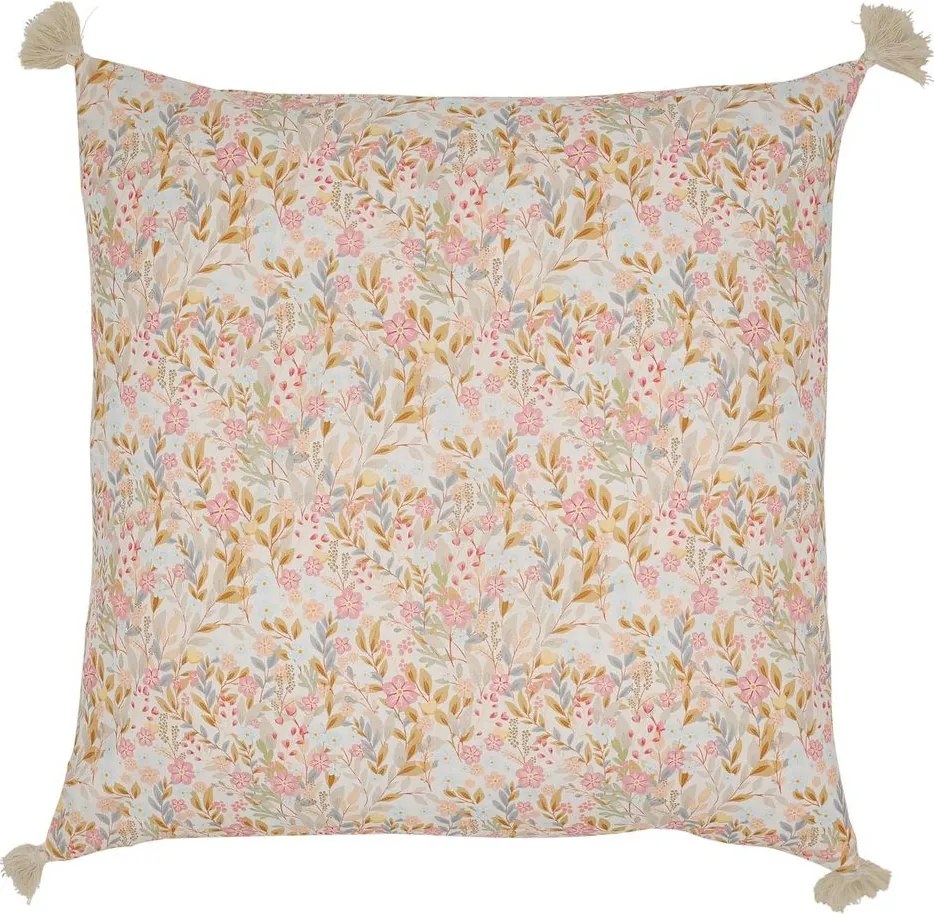 Růžovo-modrý povlak na polštář s květy Aix Wild Flowers - 50*50 cm