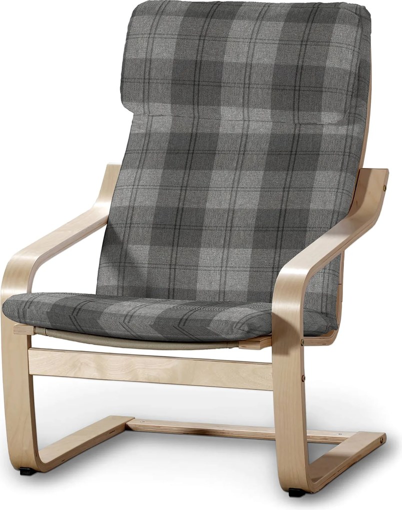 Sedák na křeslo IKEA Poäng barva šedá látka pletený vzor, vzorované