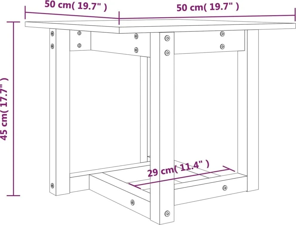 vidaXL Konferenční stolek 50 x 50 x 45 cm masivní borové dřevo [822175] Barva: medová hnědá