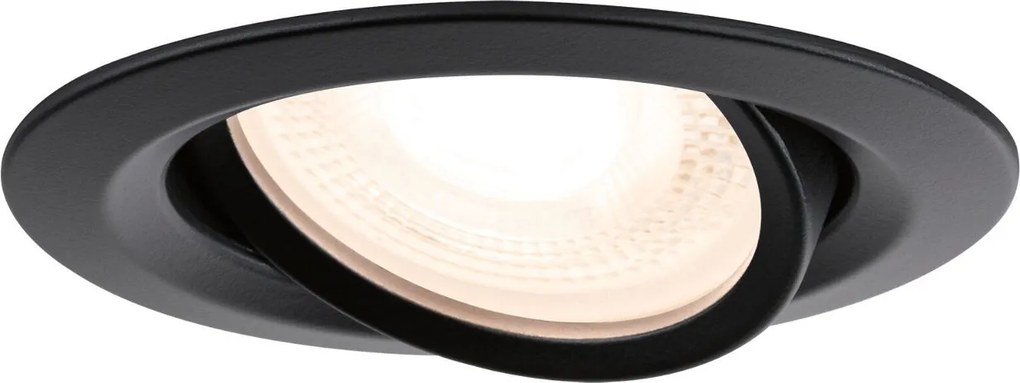 P 92460 Vestavné svítidlo Nova Plus výklopné IP65 kruhové 93mm 30° GU5,3 / GU10 max. 35W 230/12V stmívatelné černá mat - PAULMANN