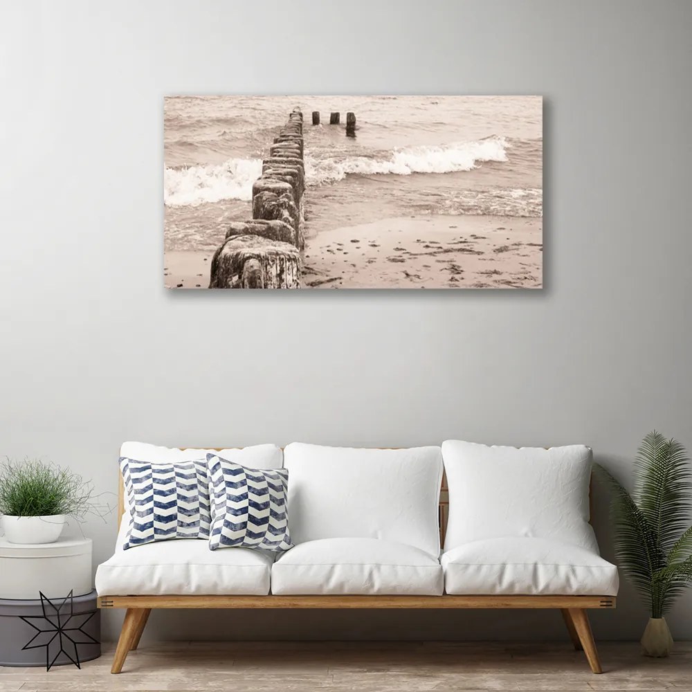 Obraz na plátně Moře Pláž Architektura 120x60 cm