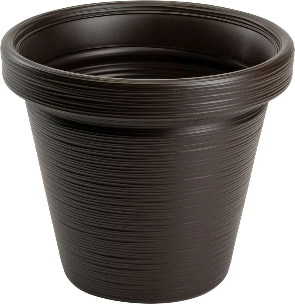 PLASTOVÝ KVĚTINÁČ SRTÍ RIFLO 39X34 CM TMAVĚHNĚDÁ