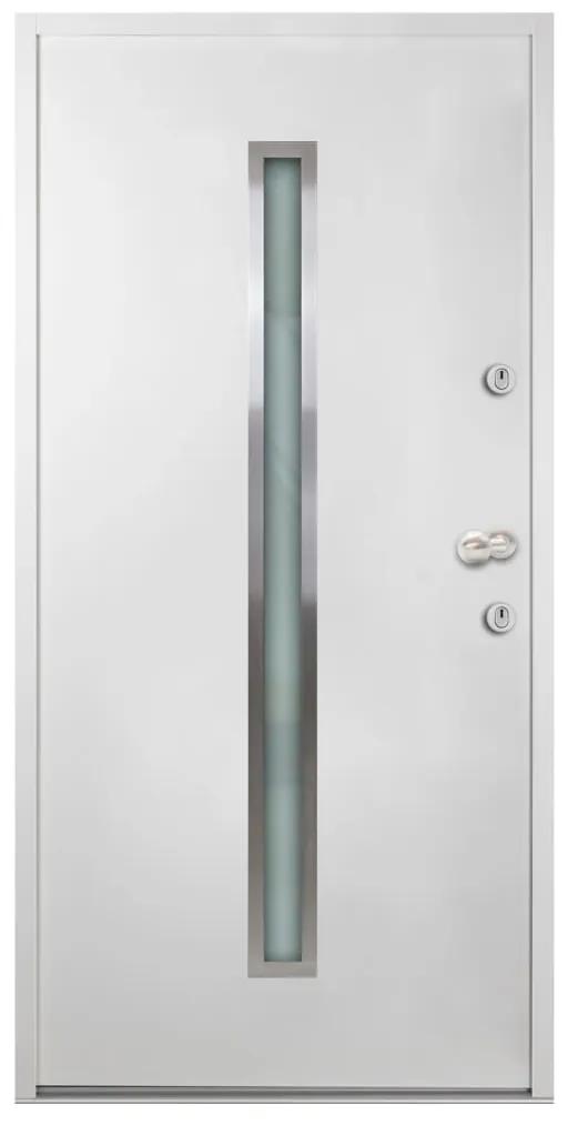 Hliníkové vchodové dveře bílé 110 x 207,5 cm,  3059685