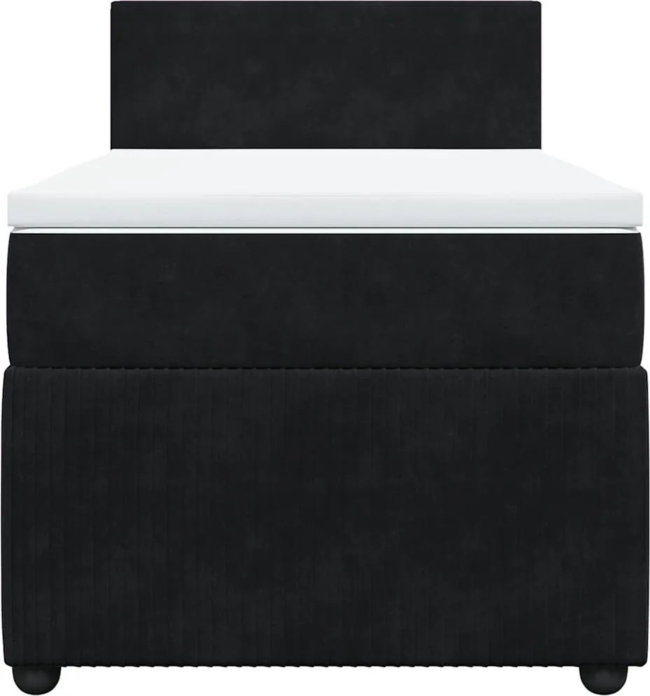 Box spring postel s matrací černá 80 x 200 cm samet 3287586