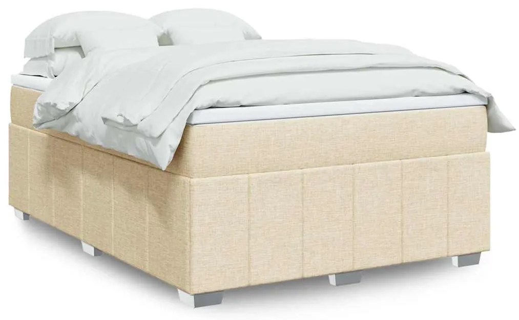 Box spring postel s matrací krémová 140x190 cm textil 3285475