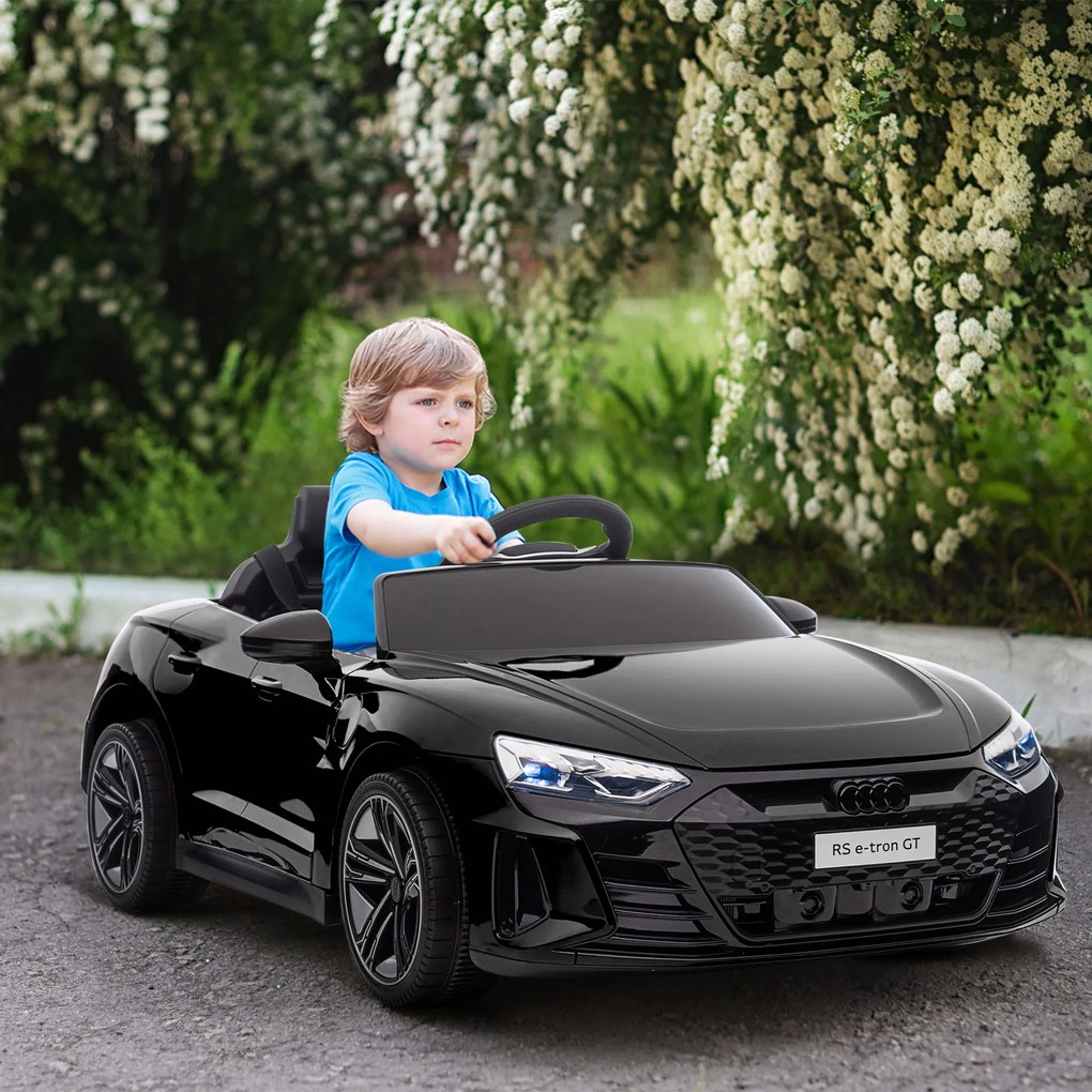 HOMCOM Dětské elektrické autíčko AUDI RS e-tron GT s dálkovým ovládáním, bezpečnostním pásem, klaksonem, hudbou a světlomety, do 5 km/h, pro děti od …