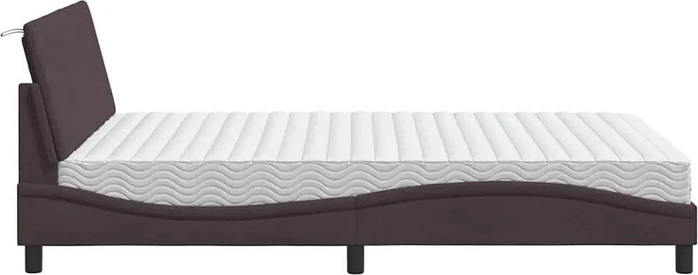 Postel s matrací Hanko tmavě hnědá 120 x 200 cm textil 3310520