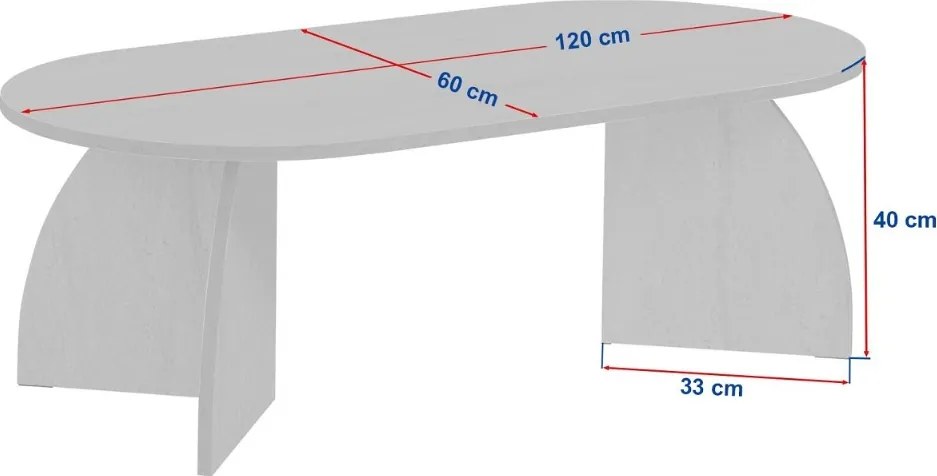 Designový konferenční stolek Felinus 120 cm vzor ořech