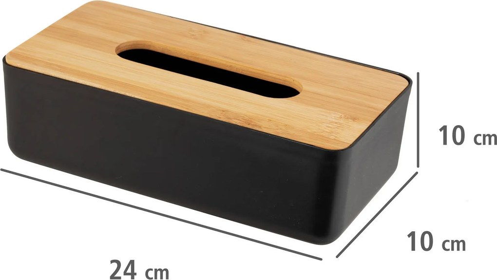 Box na papírové kapesniky ROTELLO, černý, WENKO