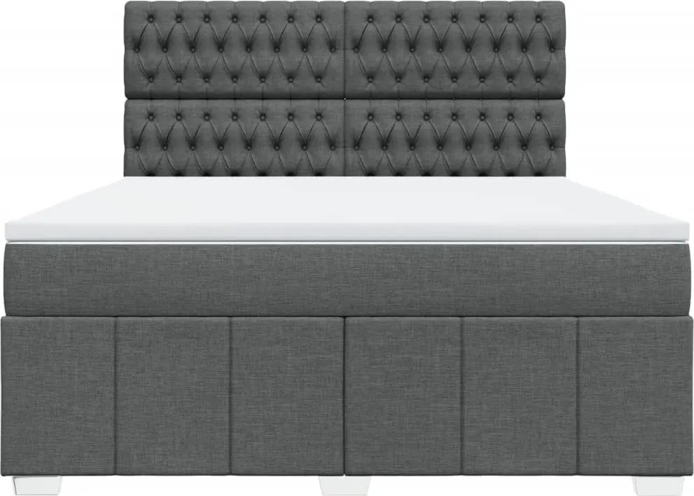Box spring postel s matrací tmavě šedá 180x200 cm textil 3291755