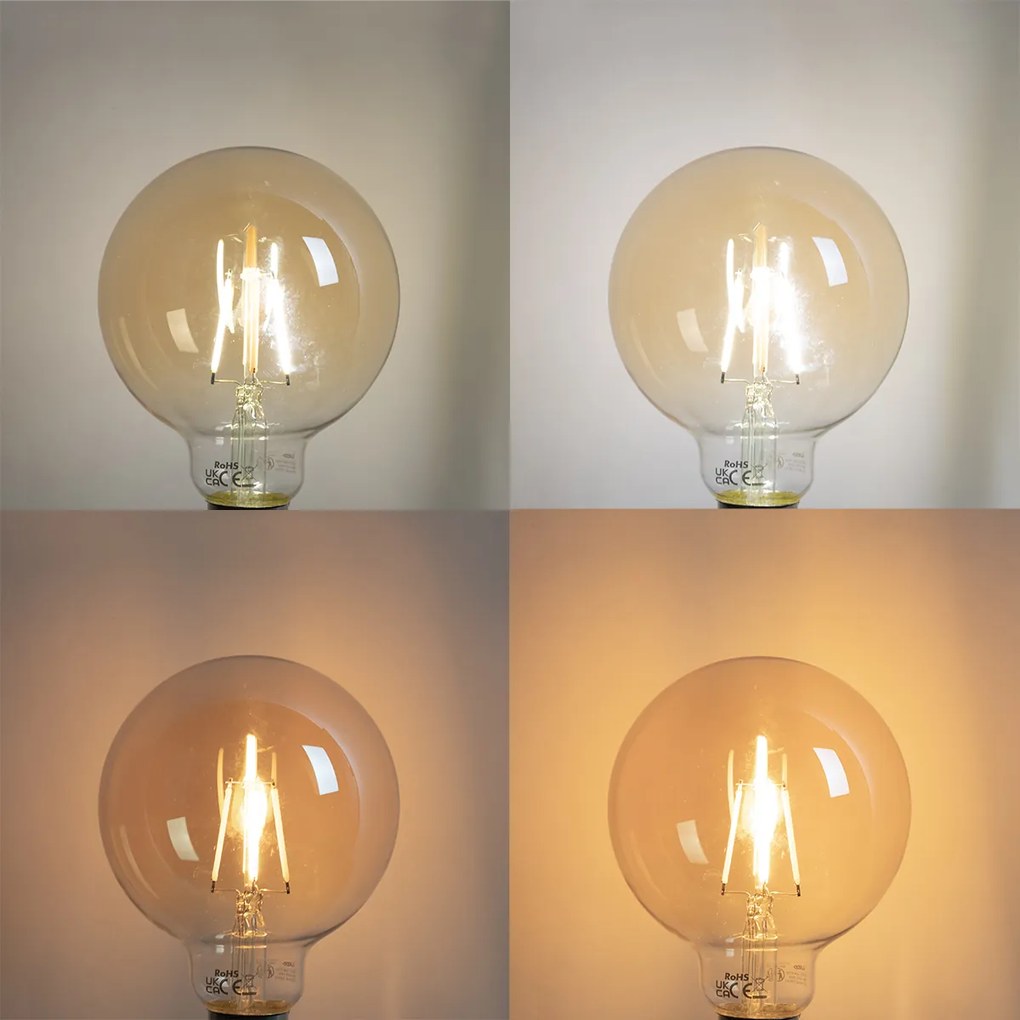 Sada 5 stmívatelných LED žárovek E27 G95 4,9W 320 lm 2500K