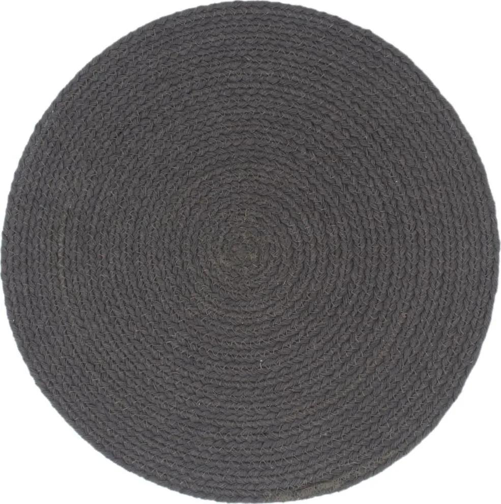 vidaXL Prostírání 6 ks 38 cm kulaté bavlna [133843] Barva: Tmavě šedá