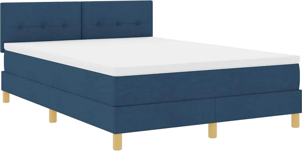 Postel s boxspringem s polštářem Modrá 140 x 200 cm textil 3338929