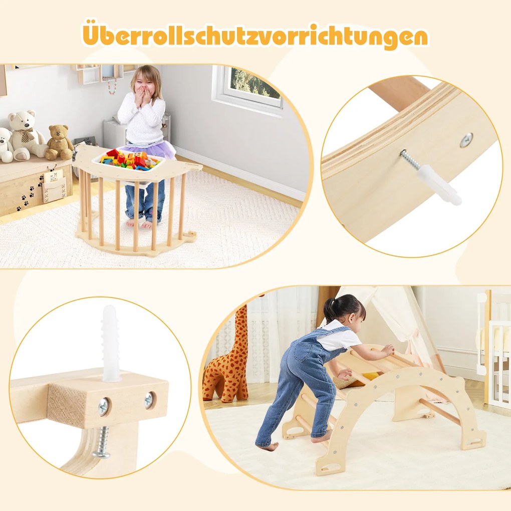 Costway 8 v 1 Lezecký oblouk s úložným boxem Lezecký rám pro – 80 × 47 × 41 cm