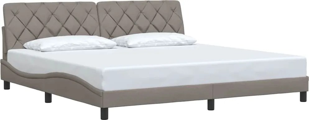 Rám postele bez matrace taupe 200 x 200 cm textil 3310626