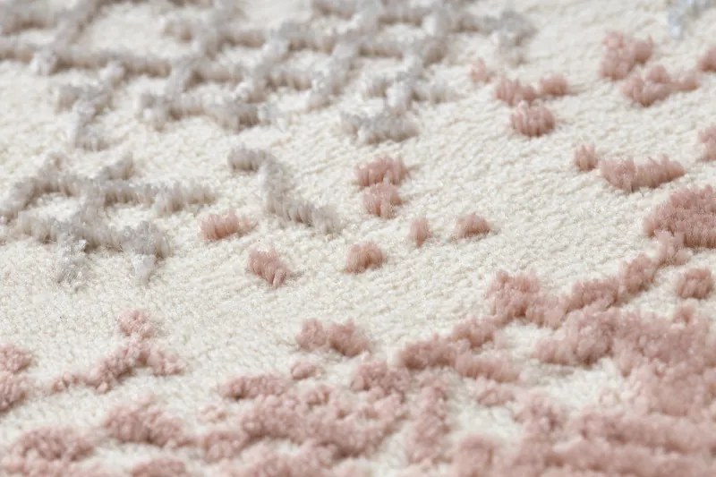 Dywany Łuszczów, Kusový koberec Core A004 Frame beige/pink, 180x270, růžová, chodba / předsíň