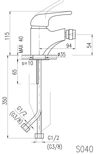 RAV Slezák SA044.0 - Bidetová baterie SAZAVA 11,5 cm lesklý chrom