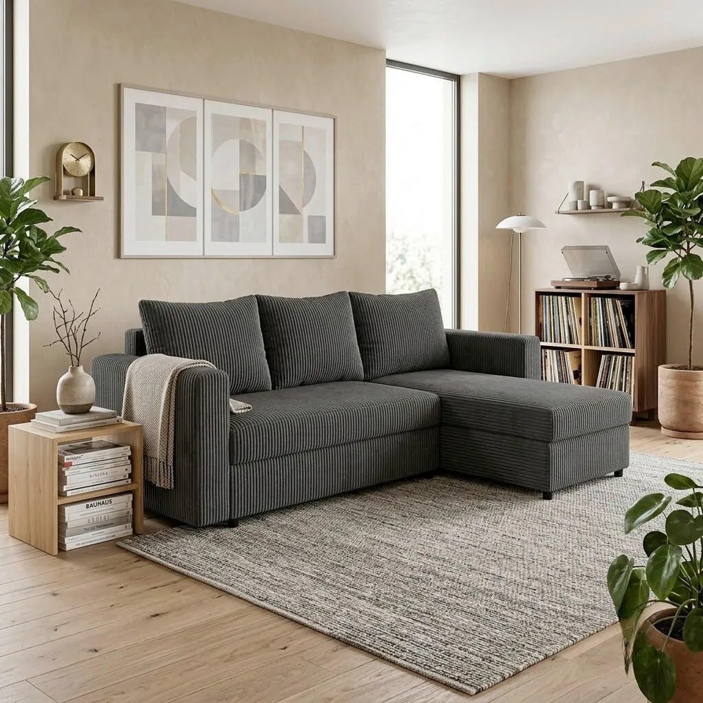 XXXLutz ROHOVÁ SEDAČKA, textil, tmavě šedá P & B - Sedací soupravy - 001574008405