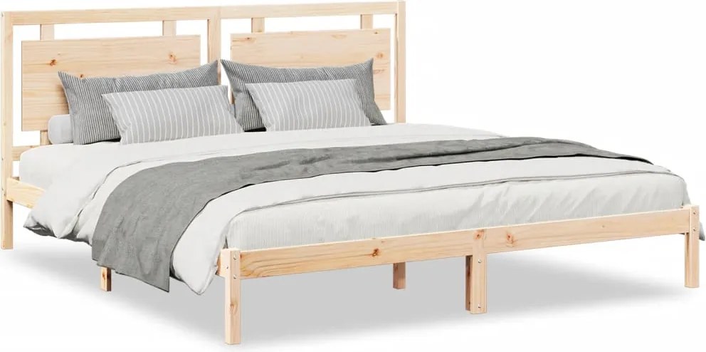 Prodloužený rám postele bez matrace 200 x 210 cm masivní dřevo 3309193