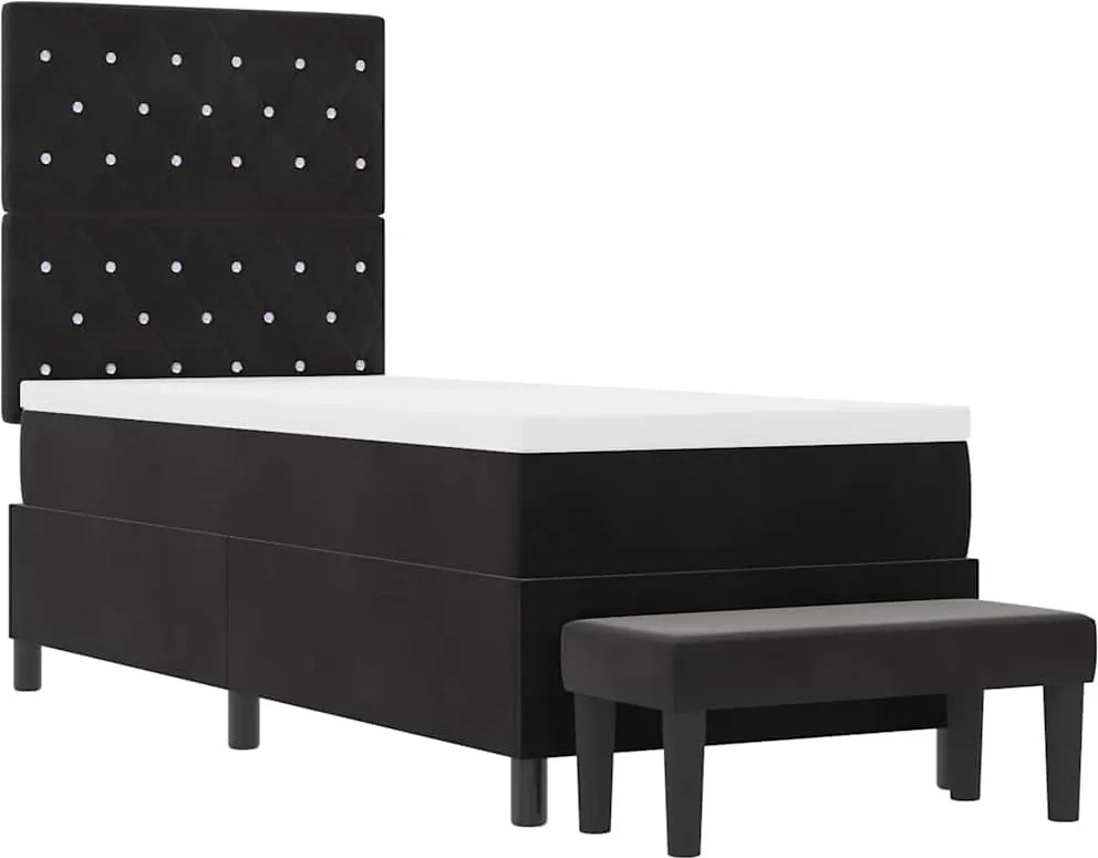 Postel s boxspringem s čelo Černá 200 x 80 cm samet 3344410