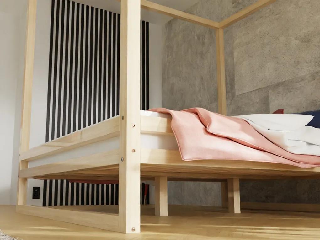 Benlemi Dvoulůžková postel BALDEE Zvolte barvu: Nelakovaná, Zvolte rozměr: 200 x 200 cm