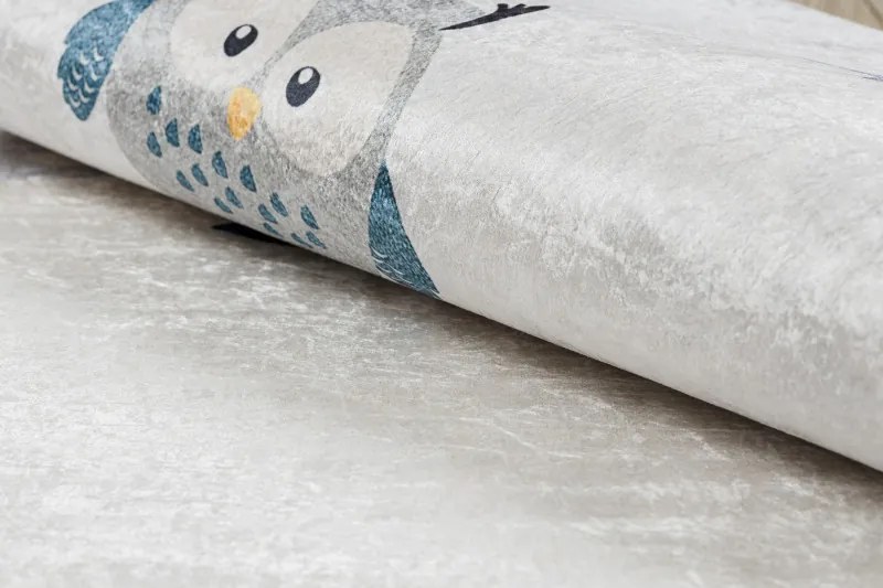 Dywany Łuszczów, Dětský kusový koberec Bambino 1161 Owls grey, 160x220, šedá, dětský pokoj