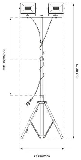 LED Reflektor se stojanem 2xLED/50W/230V 4000K IP44