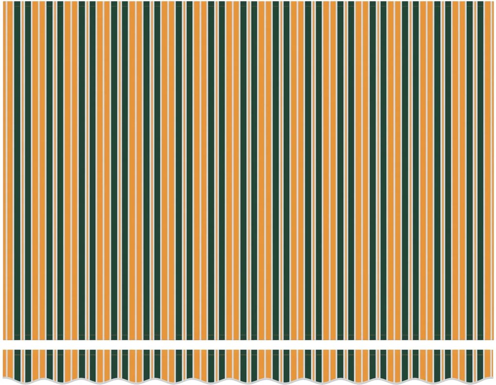 Stahovací markýza Zelená a žlutá 300 x 250 cm Plátno a hliník 3330171