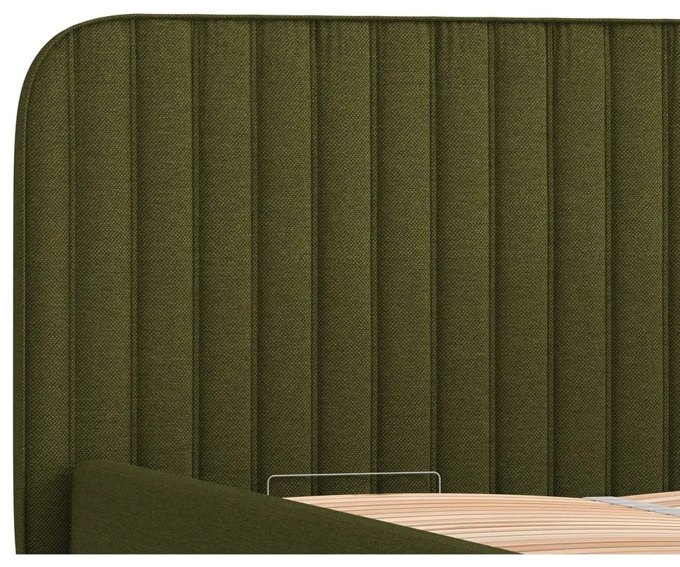 Zelená čalouněná dvoulůžková postel s úložným prostorem s roštem 180x200 cm Noto - II. jakost – Maison de Rêve