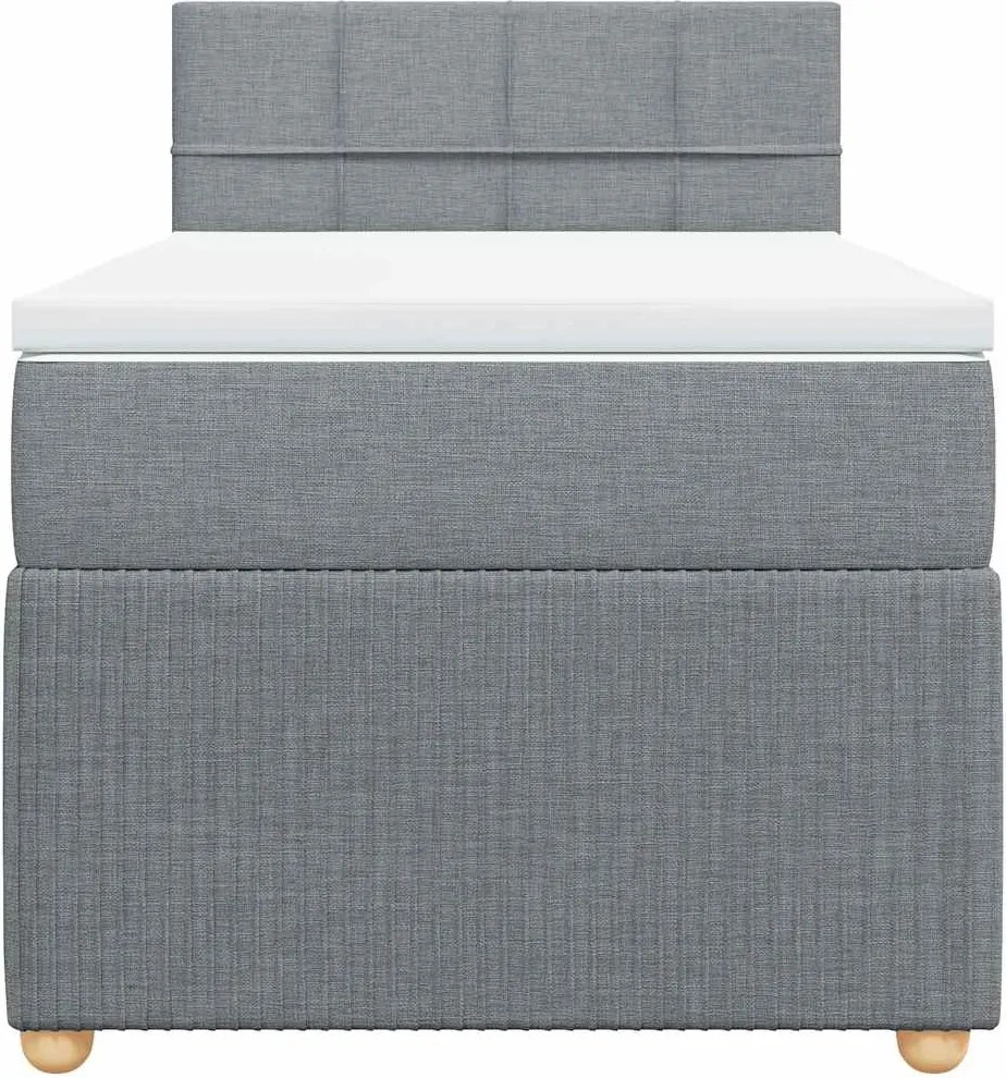 Box spring postel s matrací světle šedá 90x200 cm textil 3287339