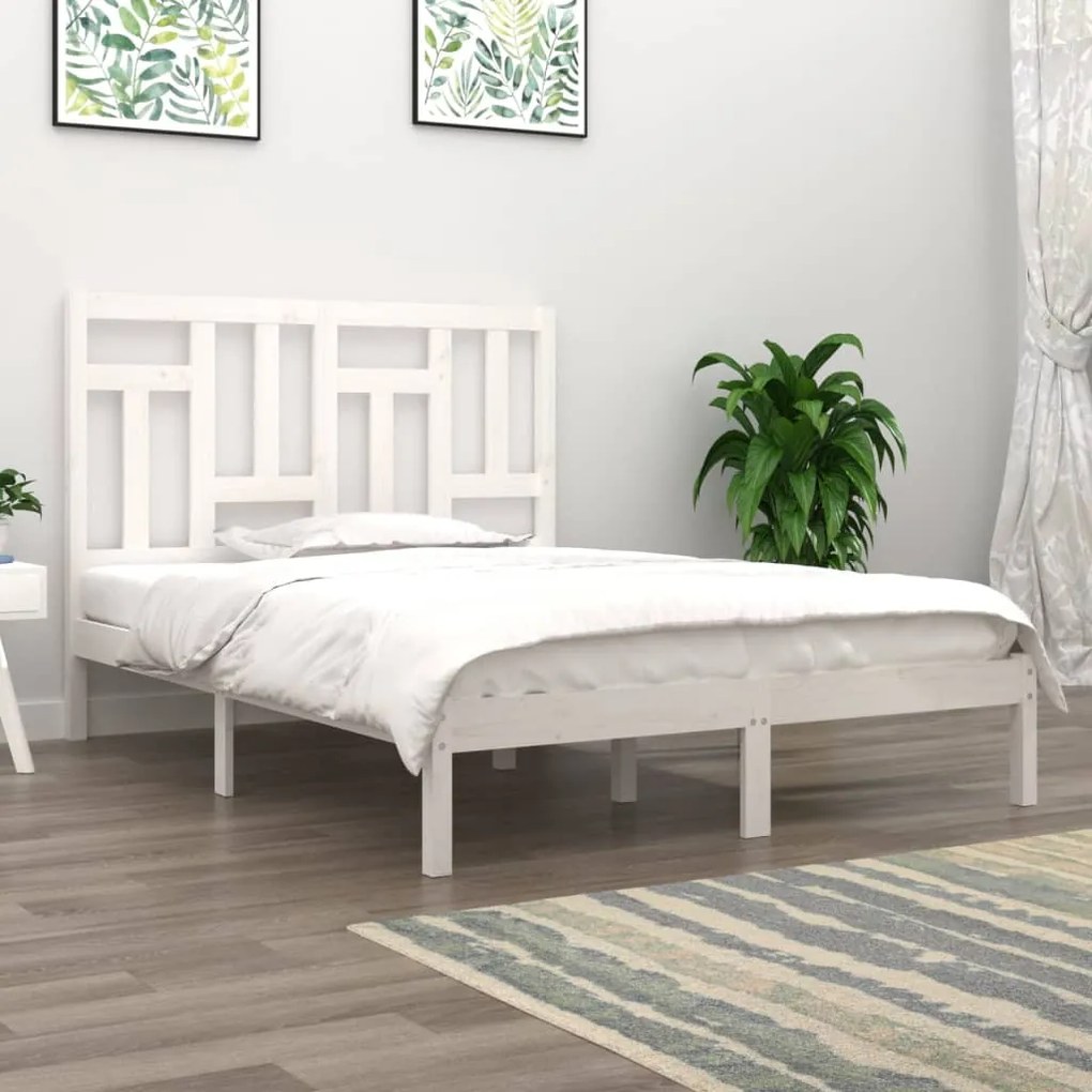 Rám postele bílý masivní borovice 140 x 200 cm,  3104544