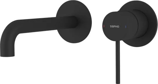 Sapho Sapho, ULTRAMIX 2-prvková podomítková umyvadlová baterie, hubice 20cm, černá mat, UT018B