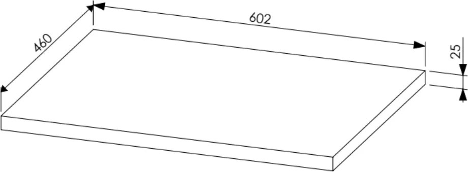 Comad Nábytková horní deska Leonardo 60 cm, dub sherman