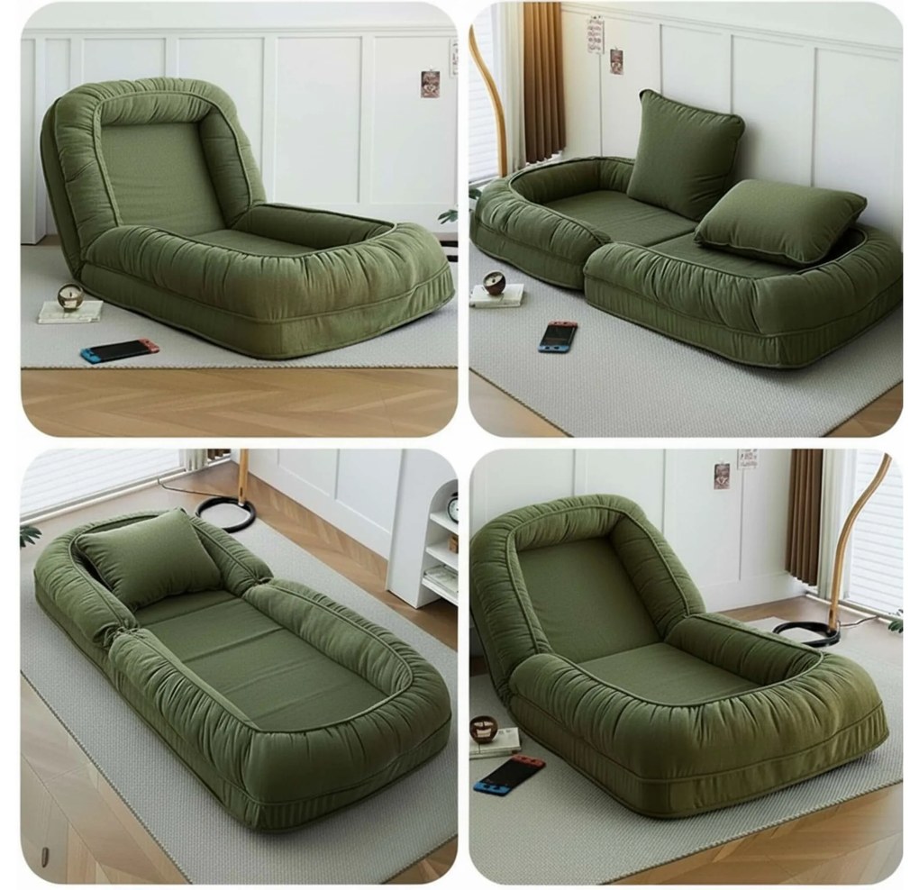 Relaxační polohovací křeslo LAZY SOFA, zelené