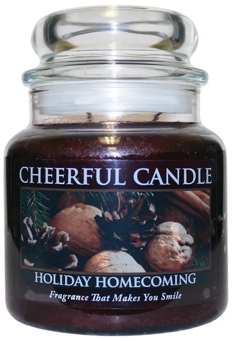 Cheerful Candle Vonná svíčka ve skle Návrat z Prázdnin - Holiday Homecoming, 16oz