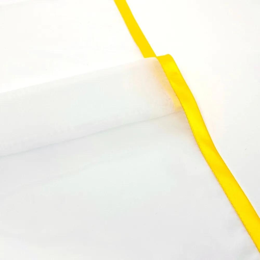 Hotová záclona voál se saténovou stužkou - žlutá 100x300 cm